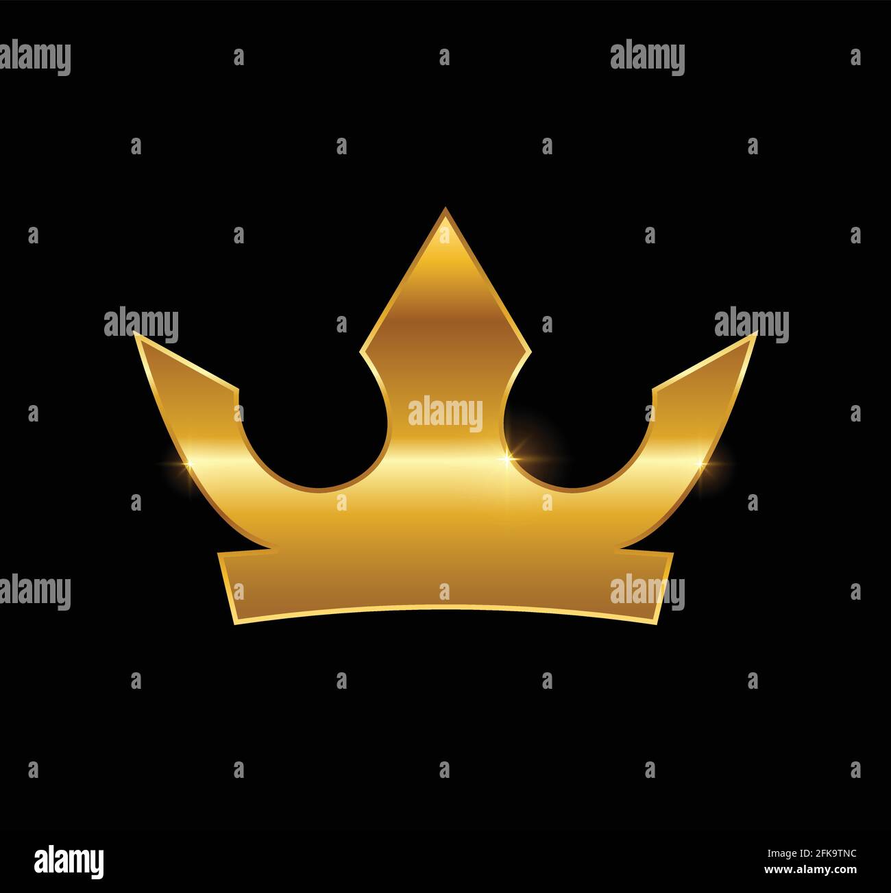 A Vector Illustration of Golden Crown Simple Logo in black background ...