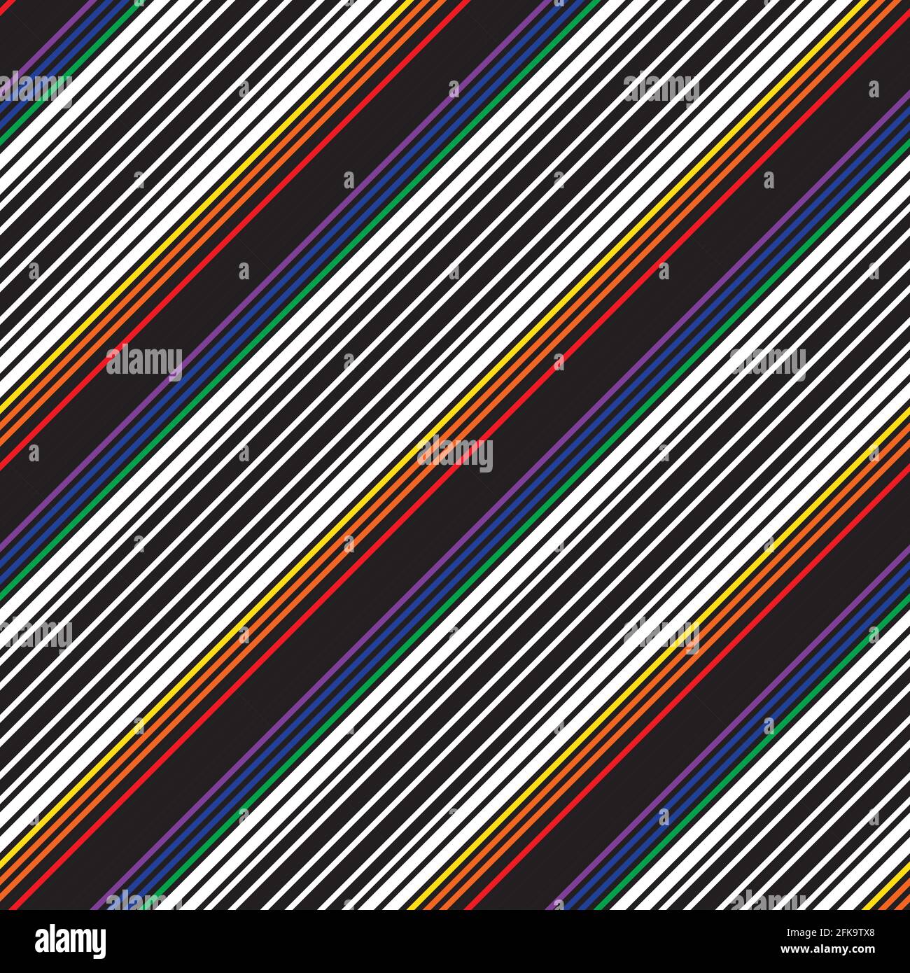 Rainbow diagonal striped seamless pattern background suitable for fashion textiles, gra Stock ...