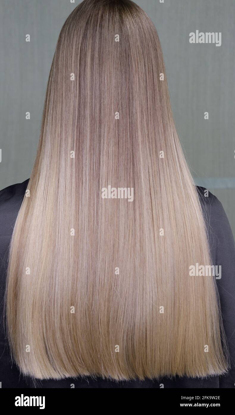 Stunningly beautiful hair models painted in a light color look from the ...