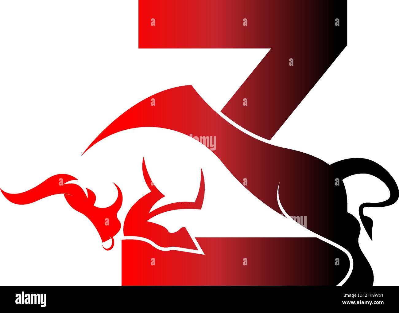 Mix letter logo icon with bull design symbol template vector Stock ...