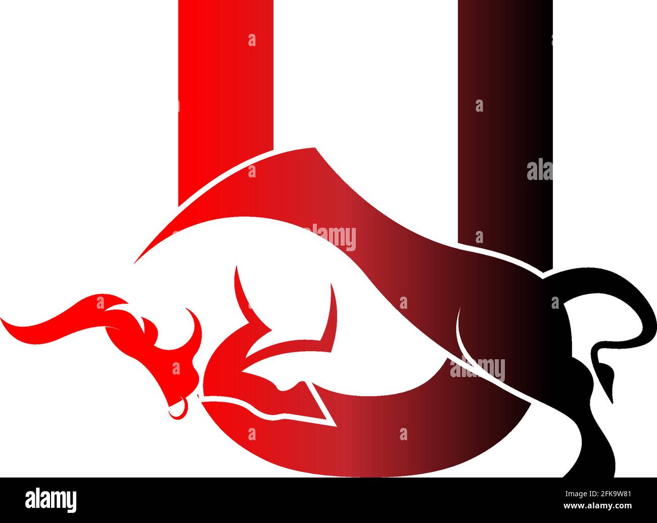 Mix letter logo icon with bull design symbol template vector Stock ...