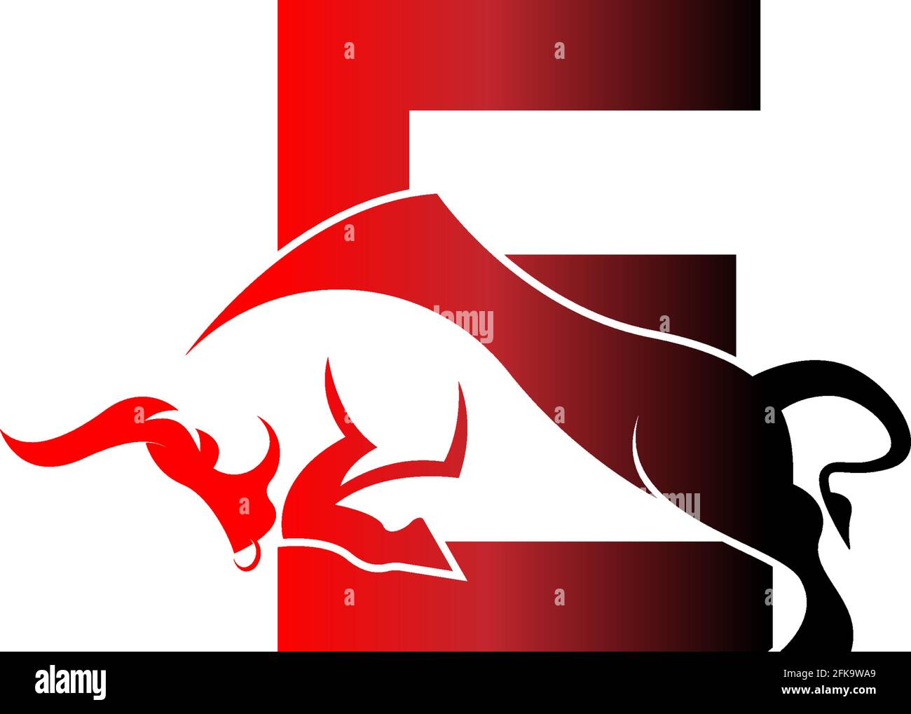 Mix letter logo icon with bull design symbol template vector Stock ...