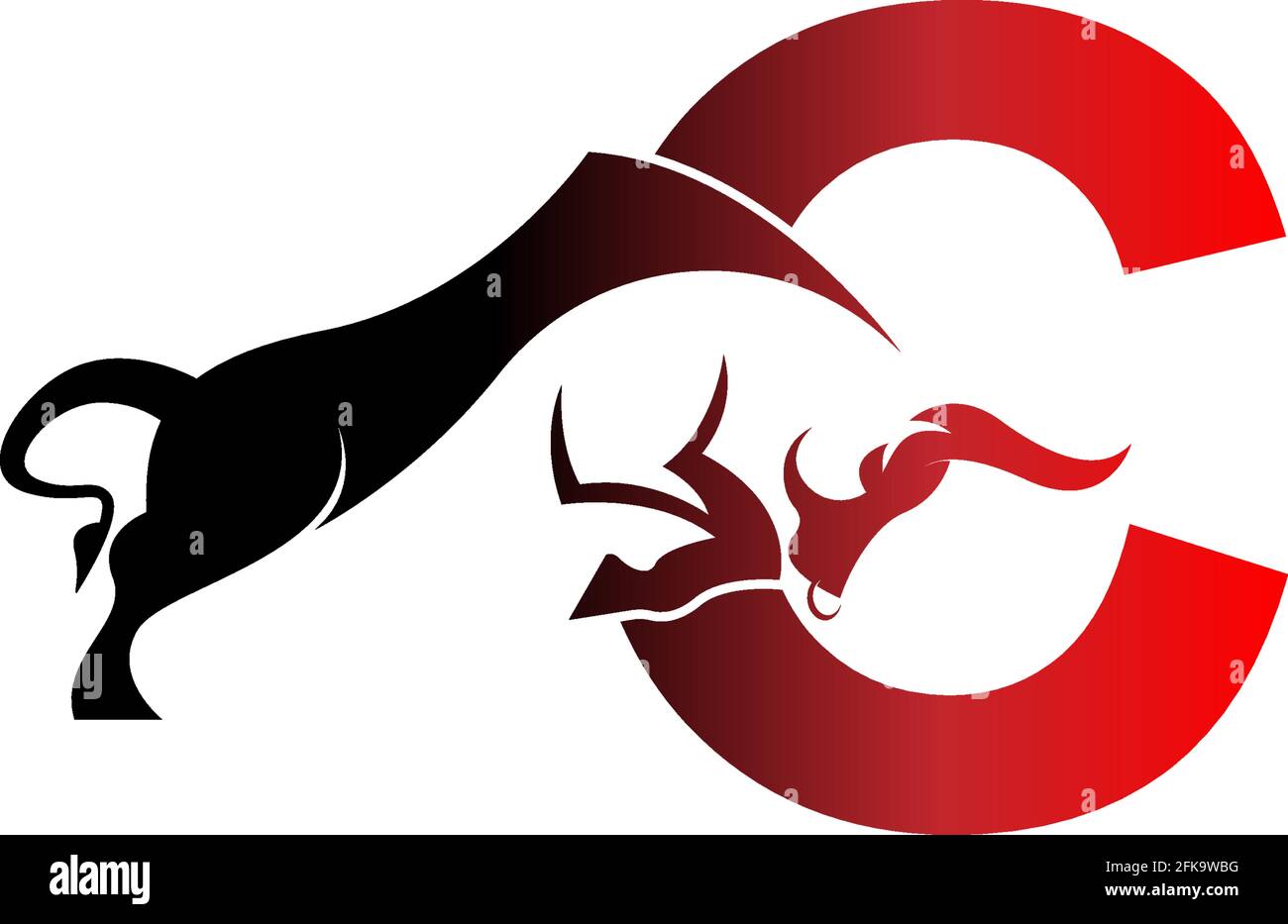 Mix letter logo icon with bull design symbol template vector Stock ...