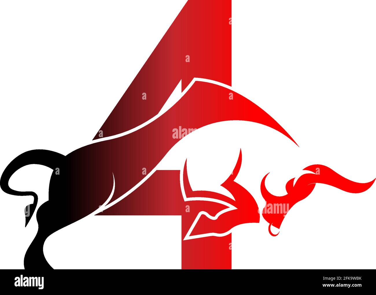 Mix letter logo icon with bull design symbol template vector Stock ...