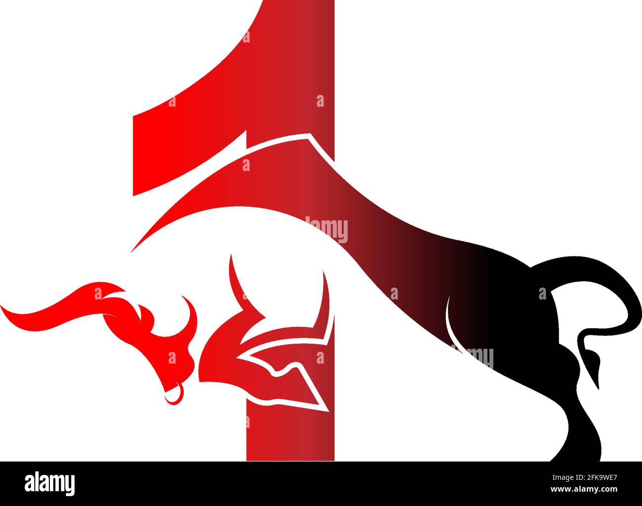 Mix letter logo icon with bull design symbol template vector Stock ...