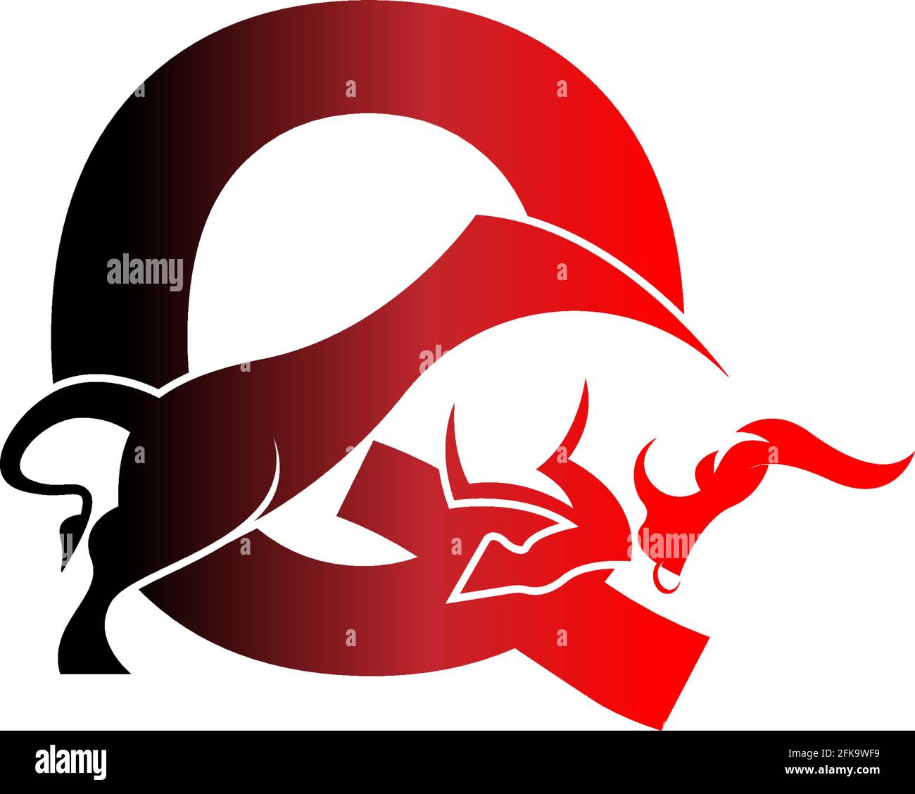 Mix letter logo icon with bull design symbol template vector Stock ...