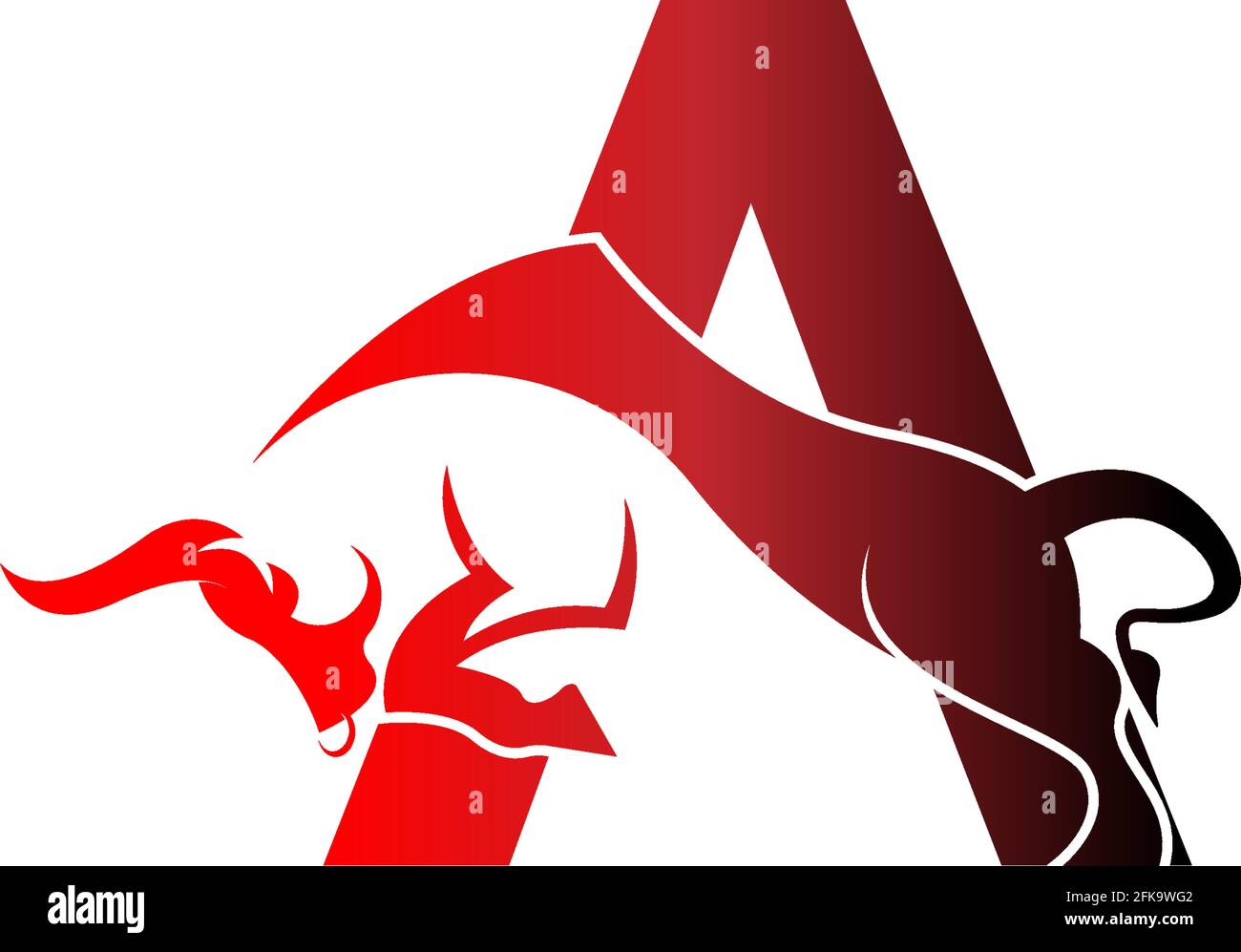 Mix letter logo icon with bull design symbol template vector Stock ...