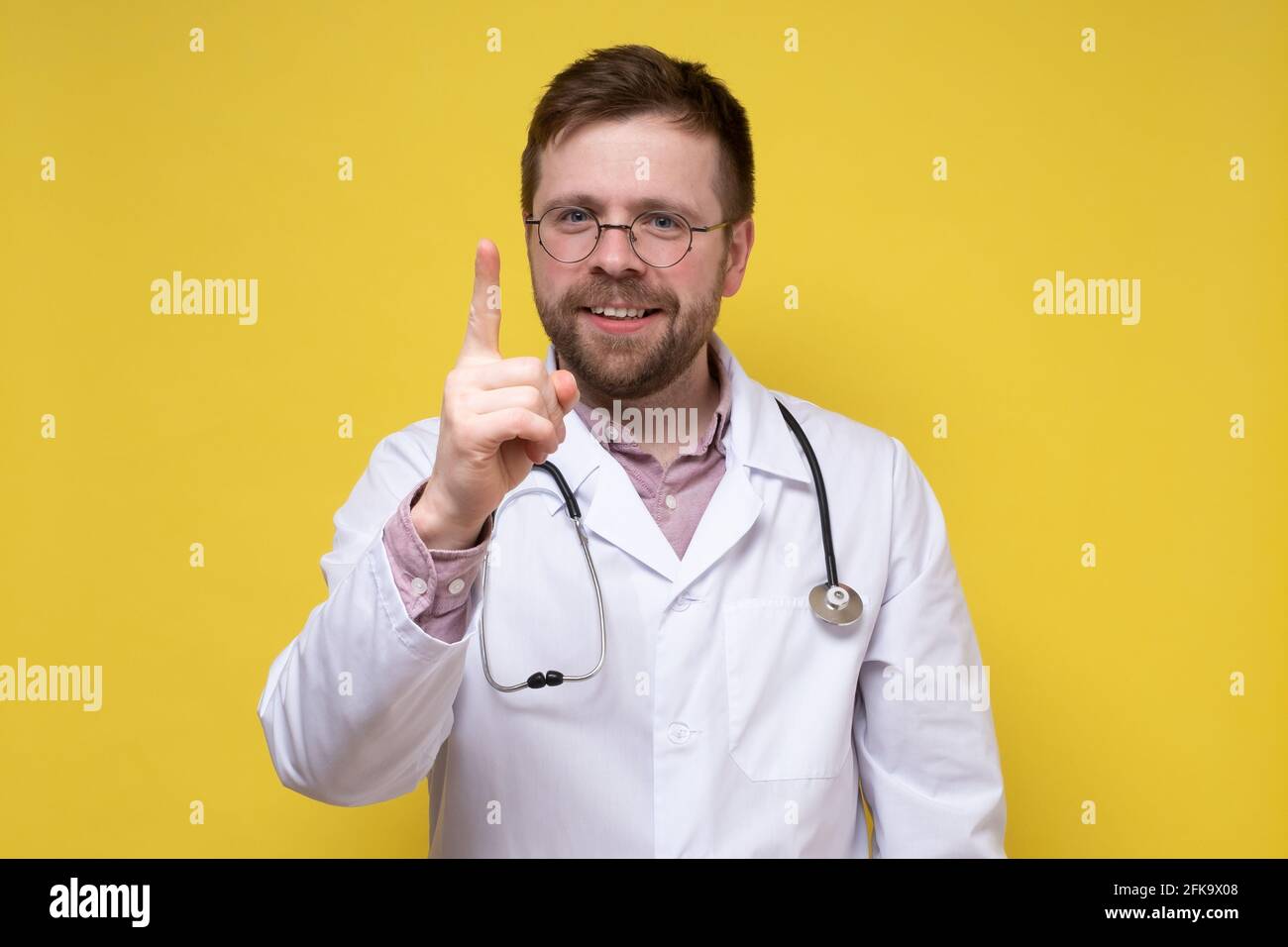 Raised his index finger hi-res stock photography and images - Alamy