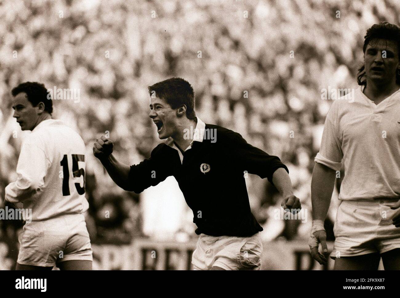 Tony Stranger celebrates Scotlands 13-7 grand Slam Victory over England ...