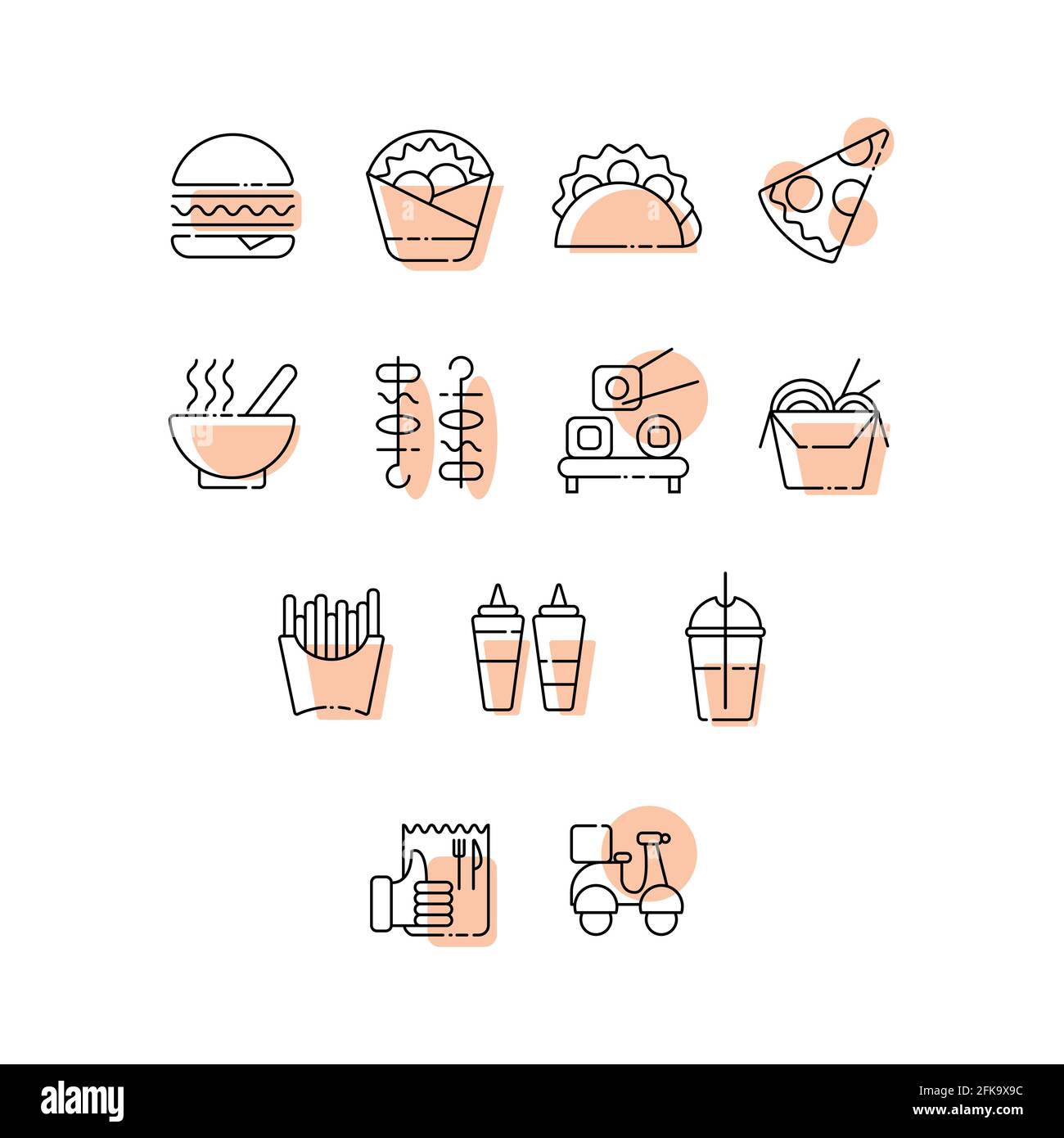 Fast Food icons Stock Vector Image & Art - Alamy