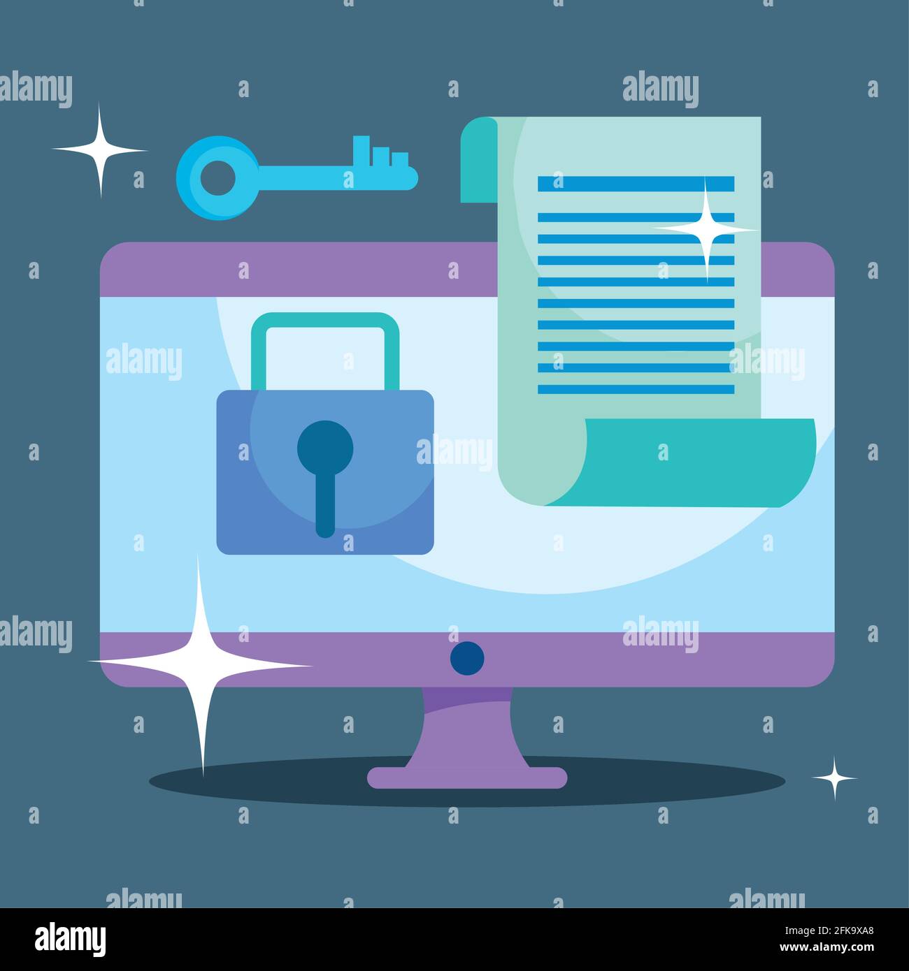 computer and privacy policy illustration Stock Vector Image & Art - Alamy