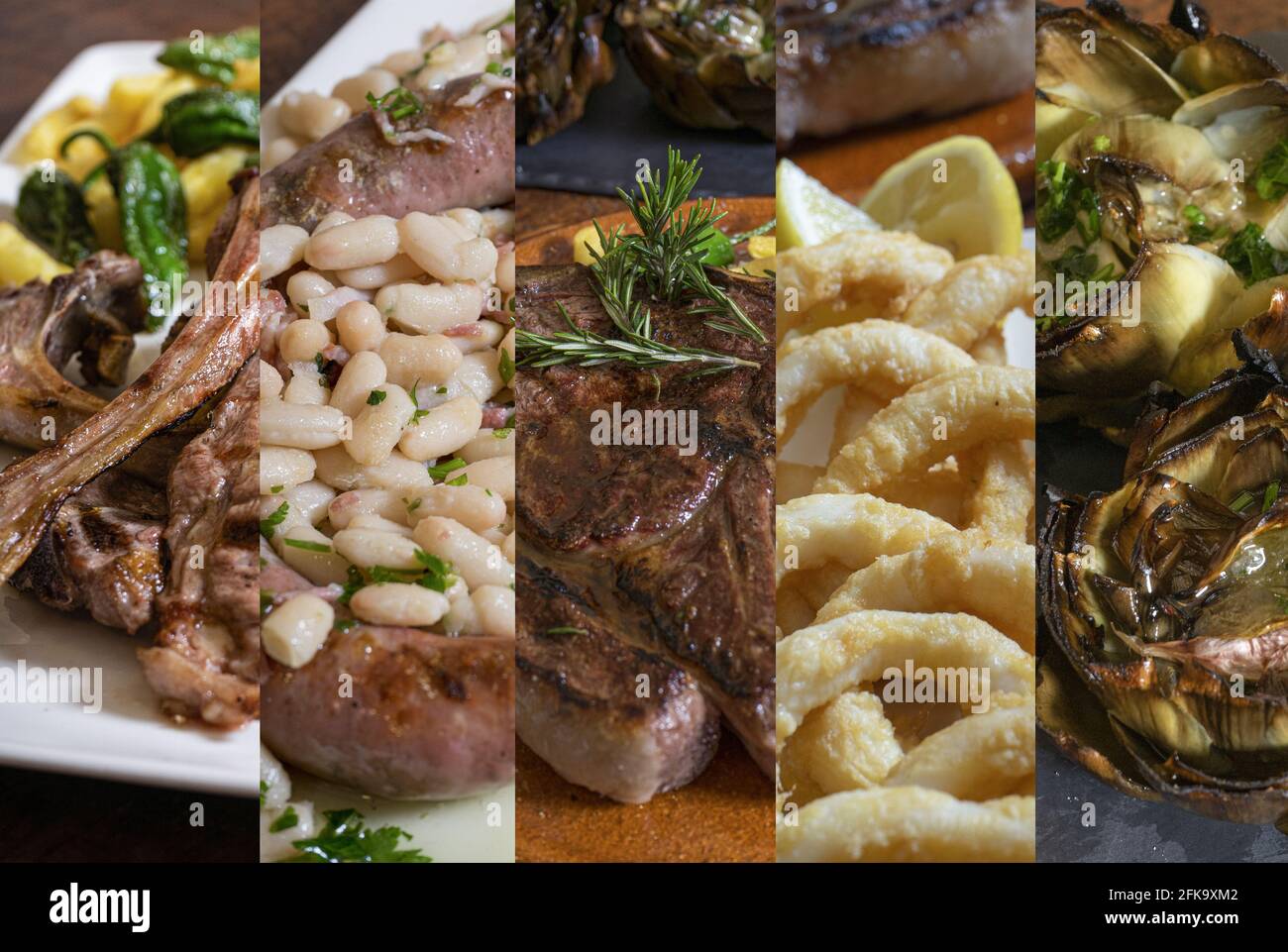 Collage of different traditional types of Spanish food Stock Photo - Alamy
