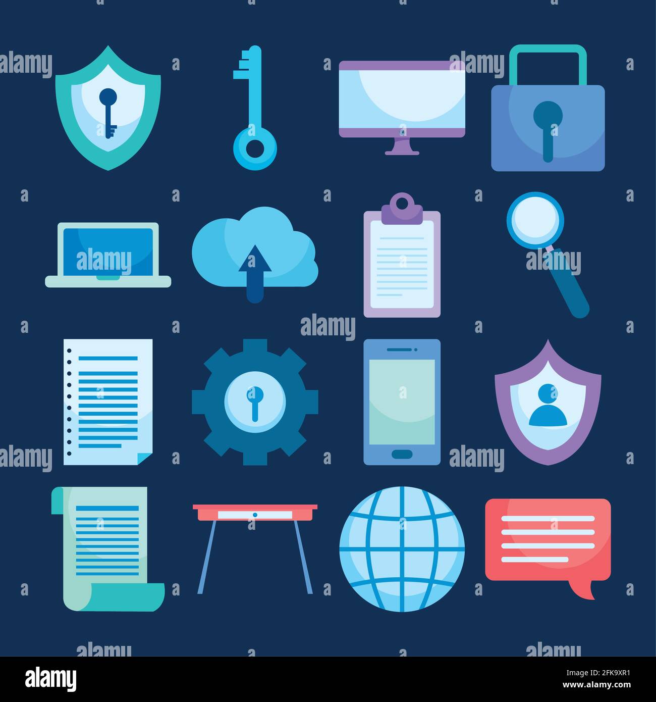 Laptop cyber security key Stock Vector Images - Alamy