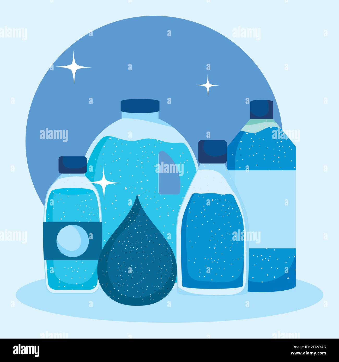 blue water drop and bottles illustration Stock Vector Image & Art - Alamy