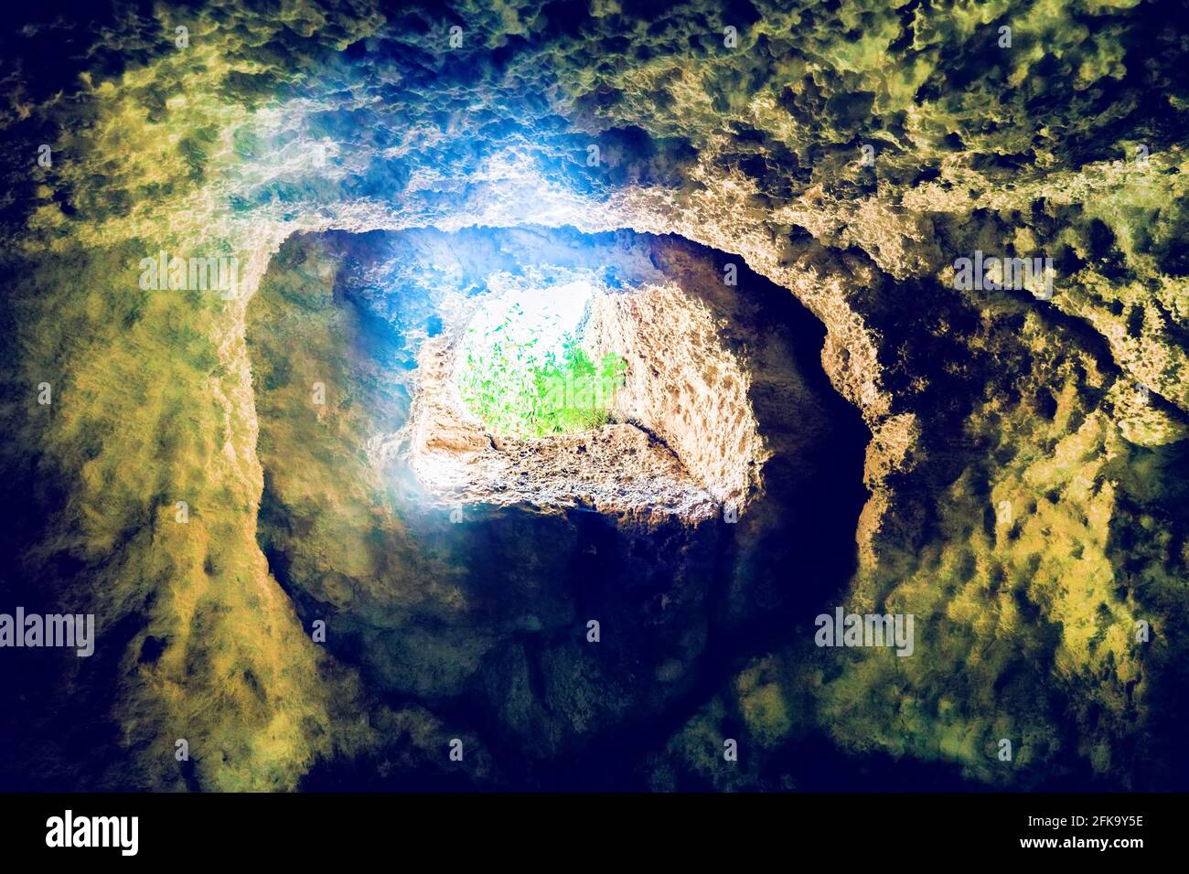 Cave-monastery, catacomb, crypt, sepulchre. The entrance to the dungeon ...