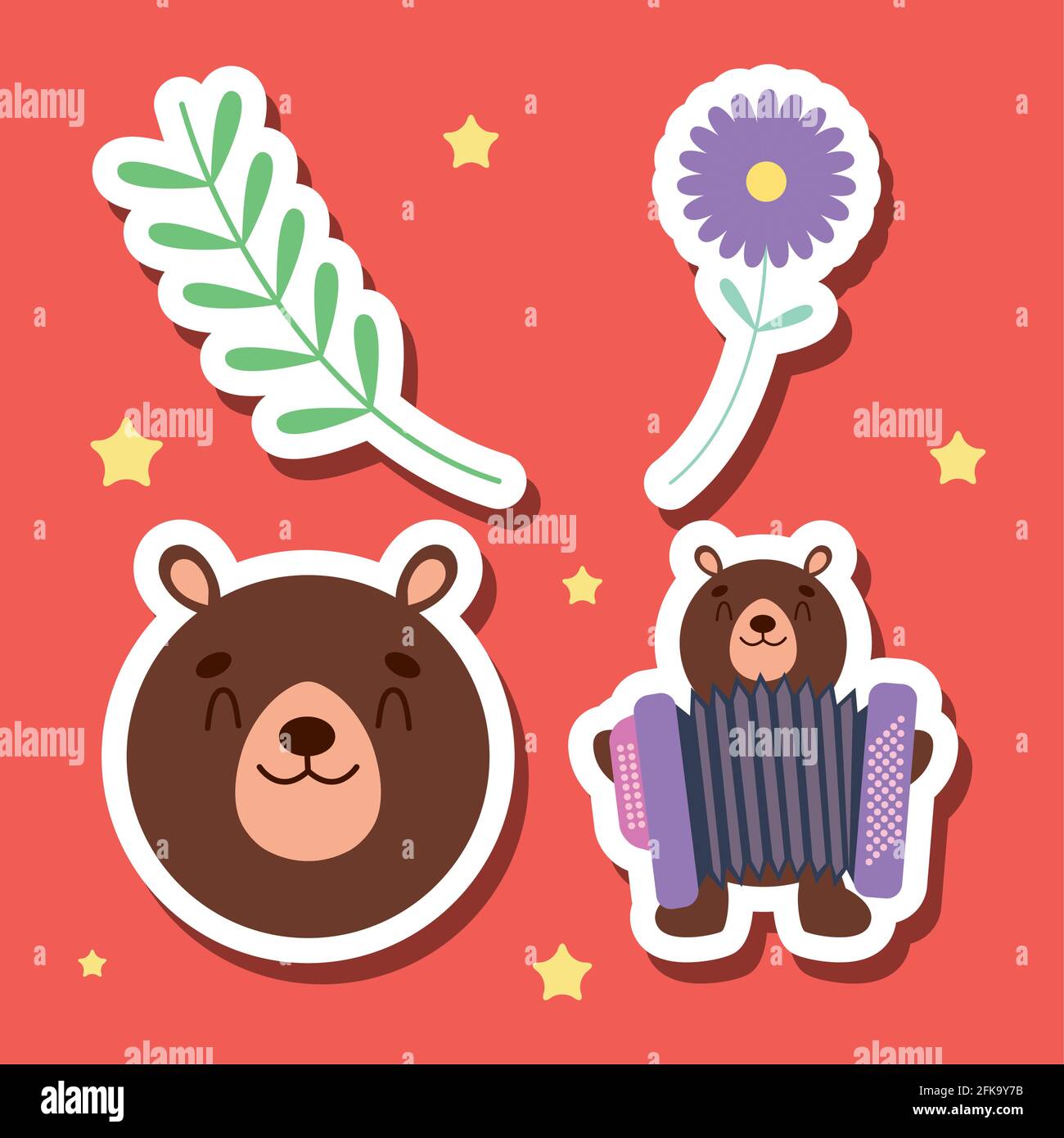 russian bears and nature icons Stock Vector Image & Art - Alamy
