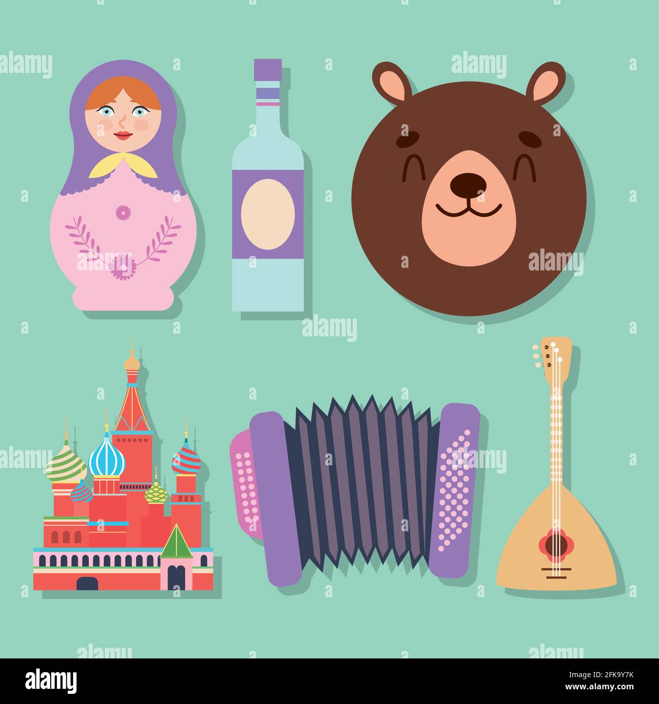 Russia traditional symbols icon hi-res stock photography and images - Alamy