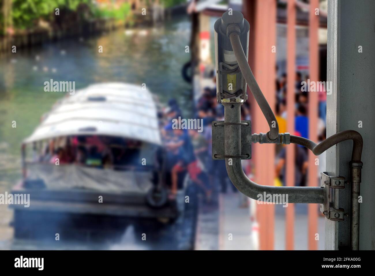 Rear view of CCTV cameras that installed on overpass for assist to ...