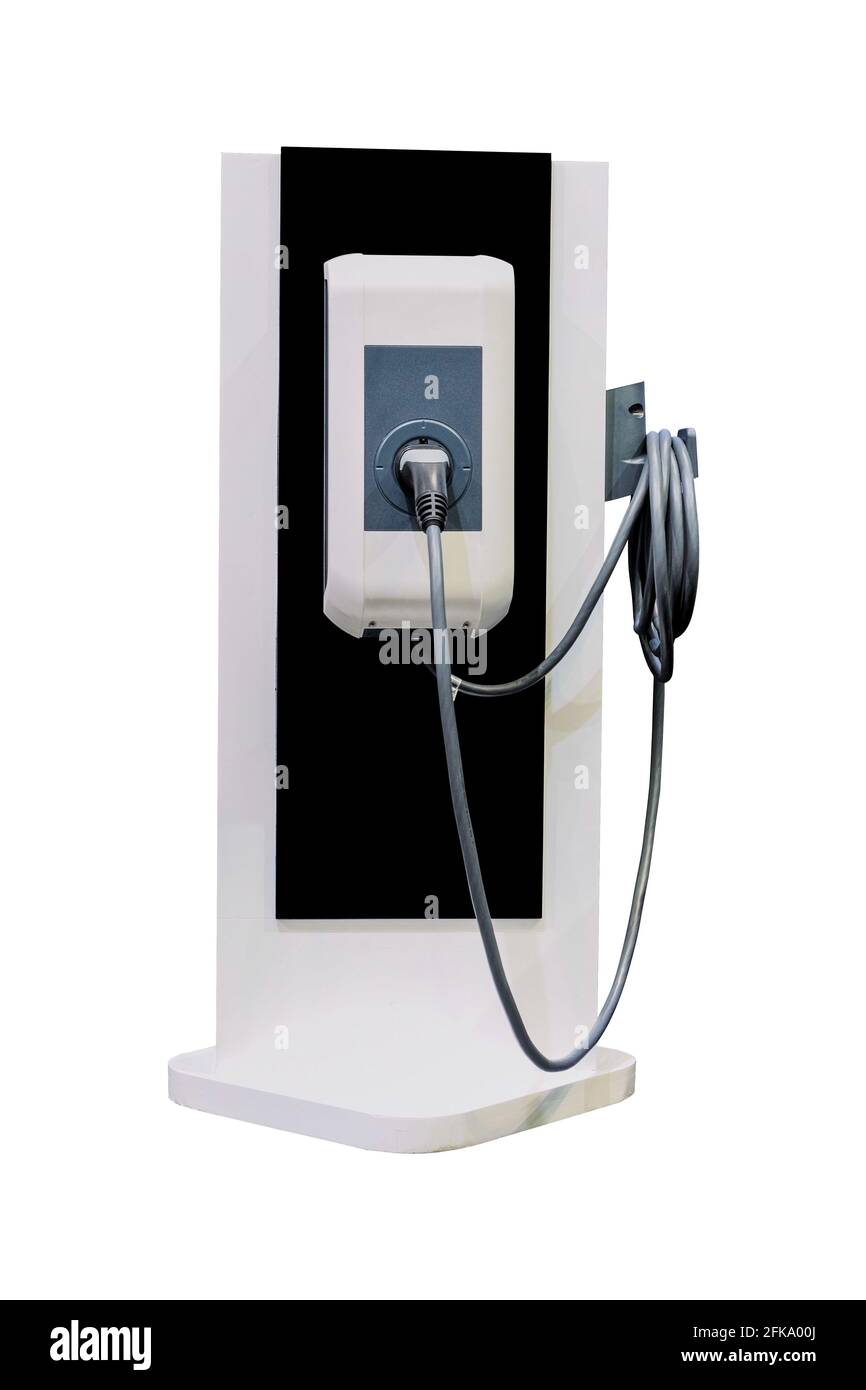 Electric charger machine for electric vehicles (EV), isolated on white ...