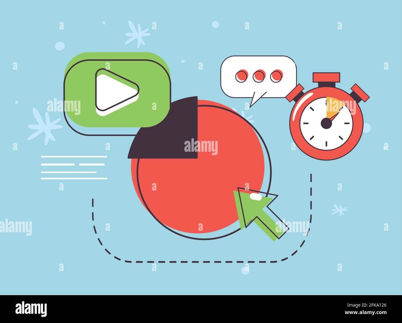 business management pie chart with play button Stock Vector Image & Art ...