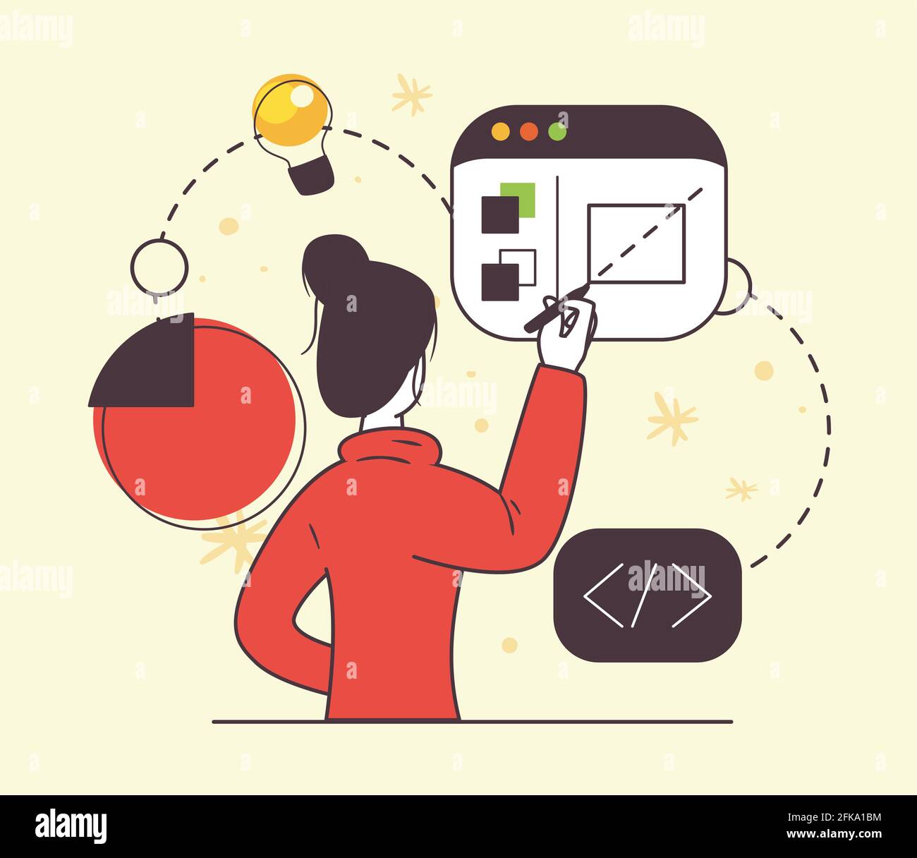 businesswoman with corporate business website Stock Vector Image & Art ...