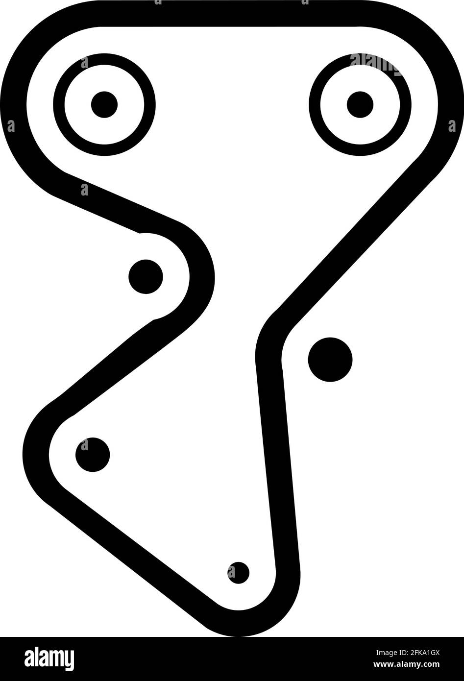 gas distribution mechanism belt gdm car glyph icon vector illustration ...