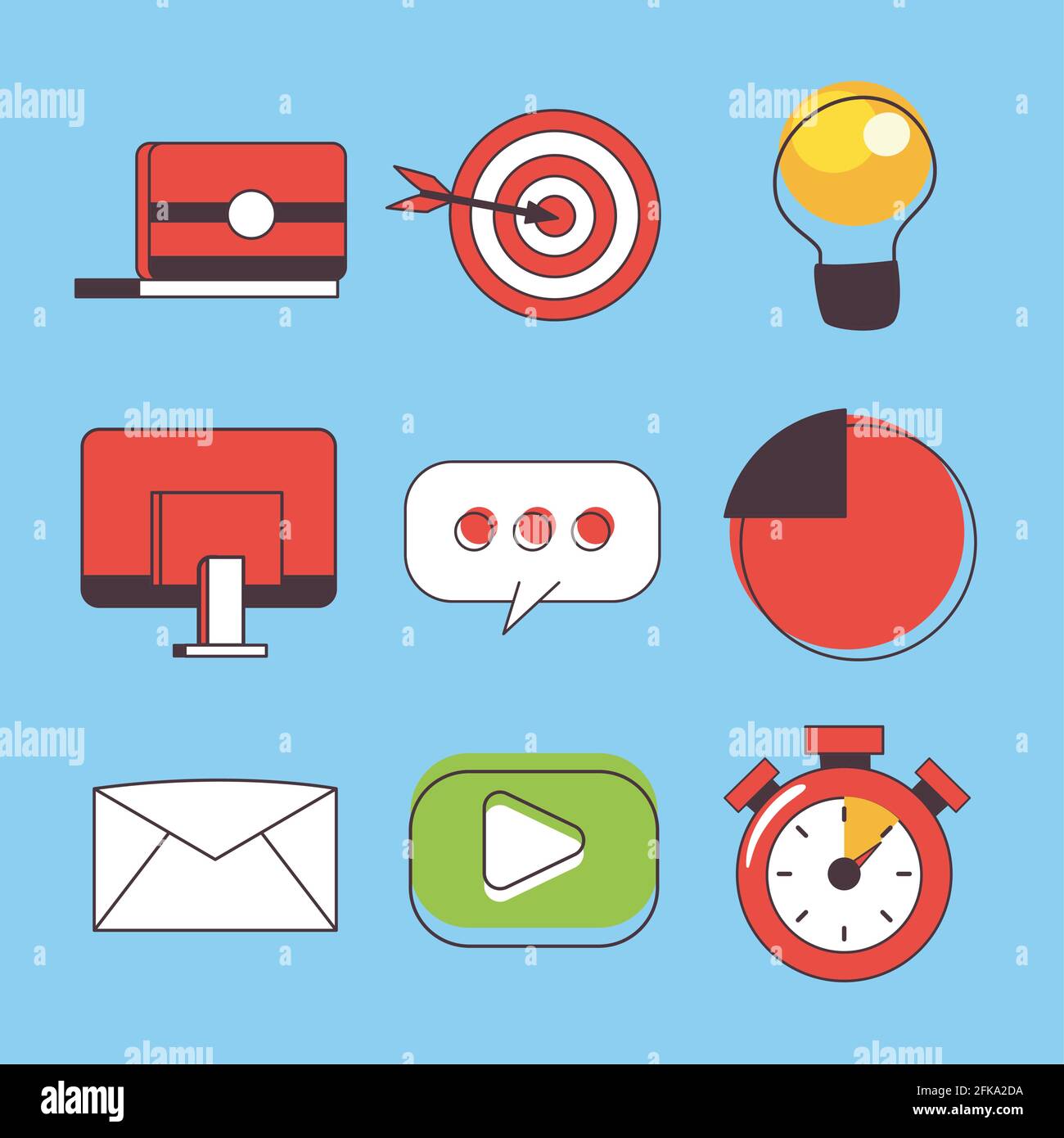 business and management icon set Stock Vector Image & Art - Alamy