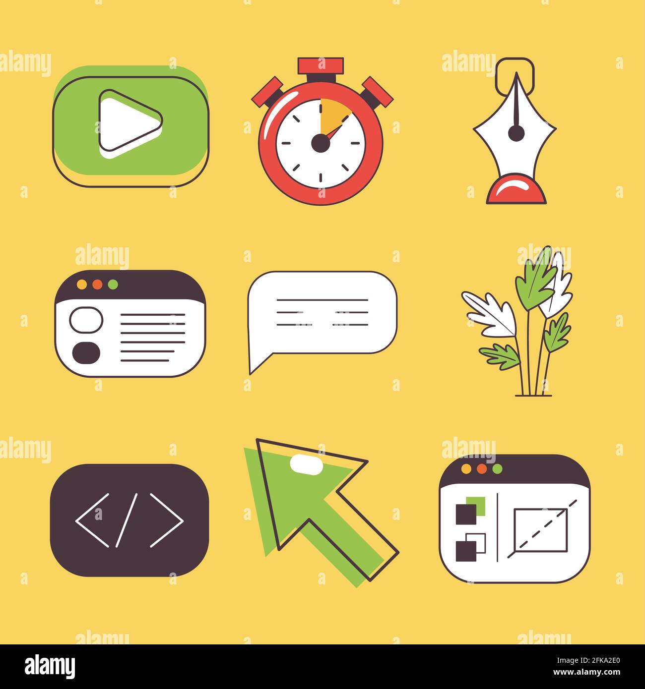 business and management symbol set Stock Vector Image & Art - Alamy