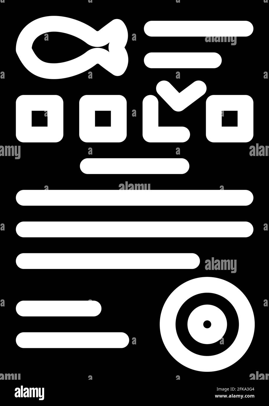 documentation fish glyph icon vector illustration Stock Vector Image ...