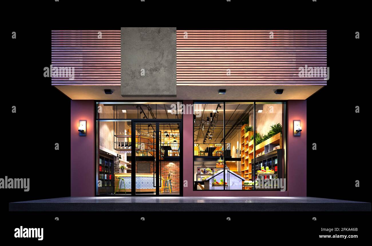 3d render of supermarket grocery store Stock Photo - Alamy