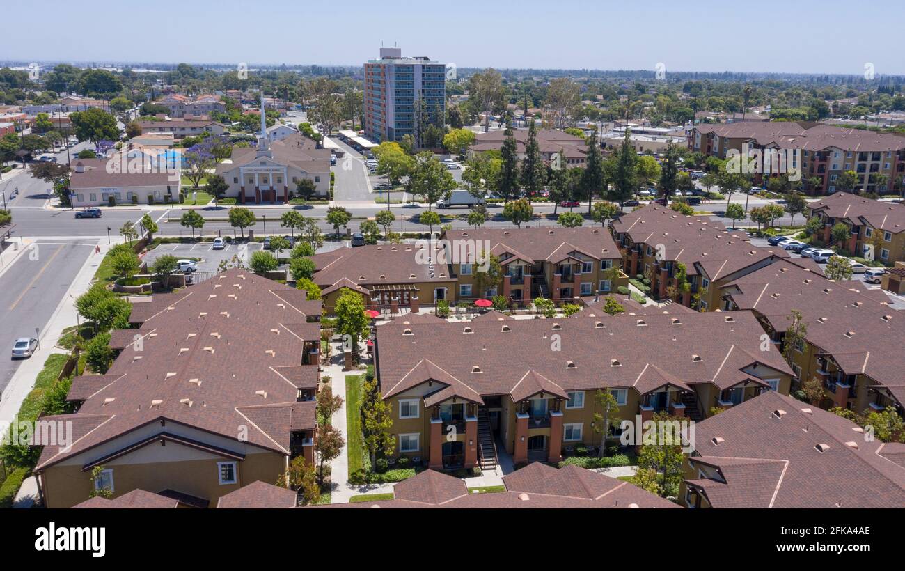 Daytime aerial view of Norwalk, California, USA Stock Photo - Alamy