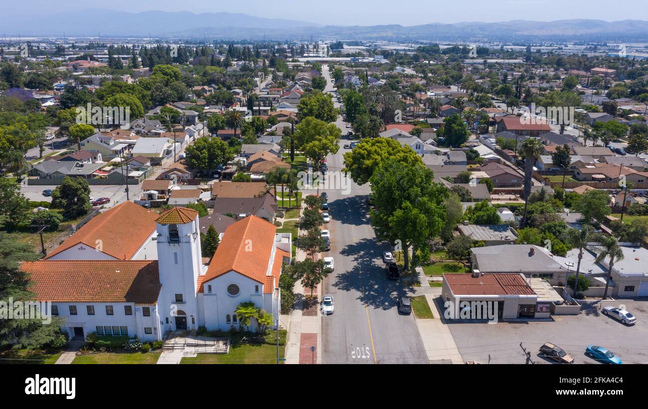 Daytime aerial view of Chino, California, USA Stock Photo - Alamy