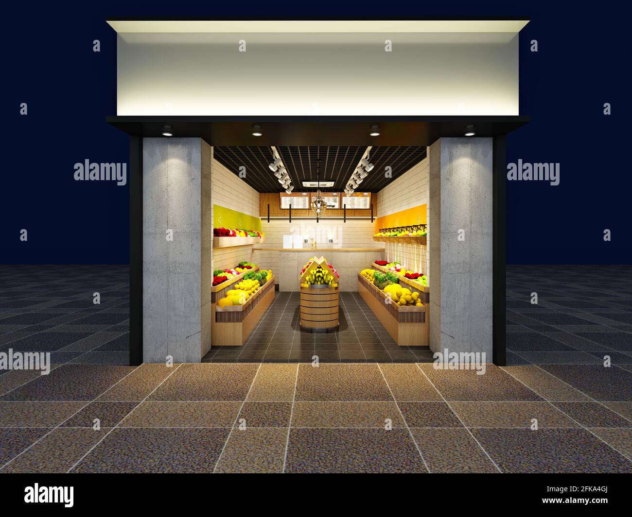 3d render of supermarket grocery store Stock Photo - Alamy