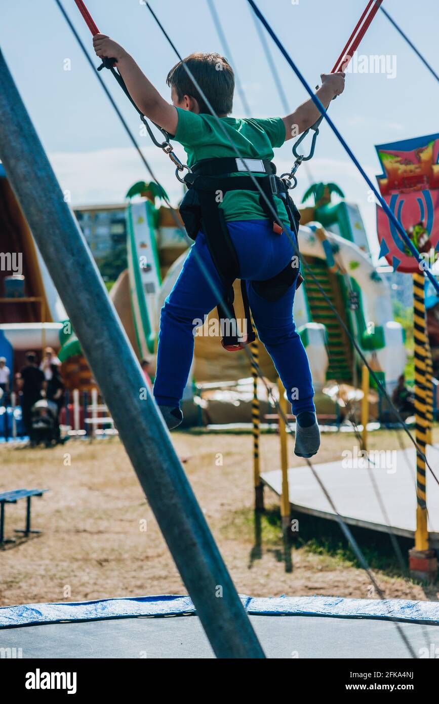 Bungy rope trampoline hi-res stock photography and images - Alamy