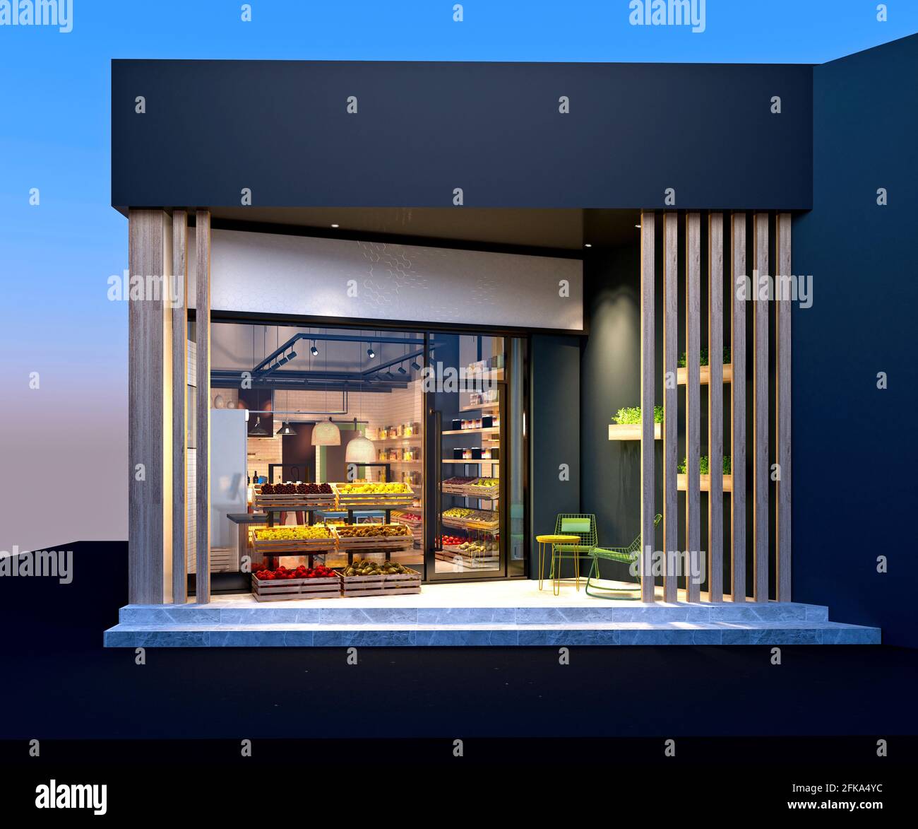 3d render of supermarket grocery store Stock Photo - Alamy