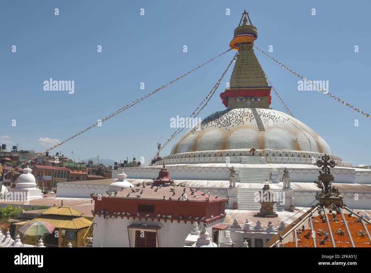 Beautiful view of the Boudhanath (Boudha Stupa) in Kathmandu, Nepal ...