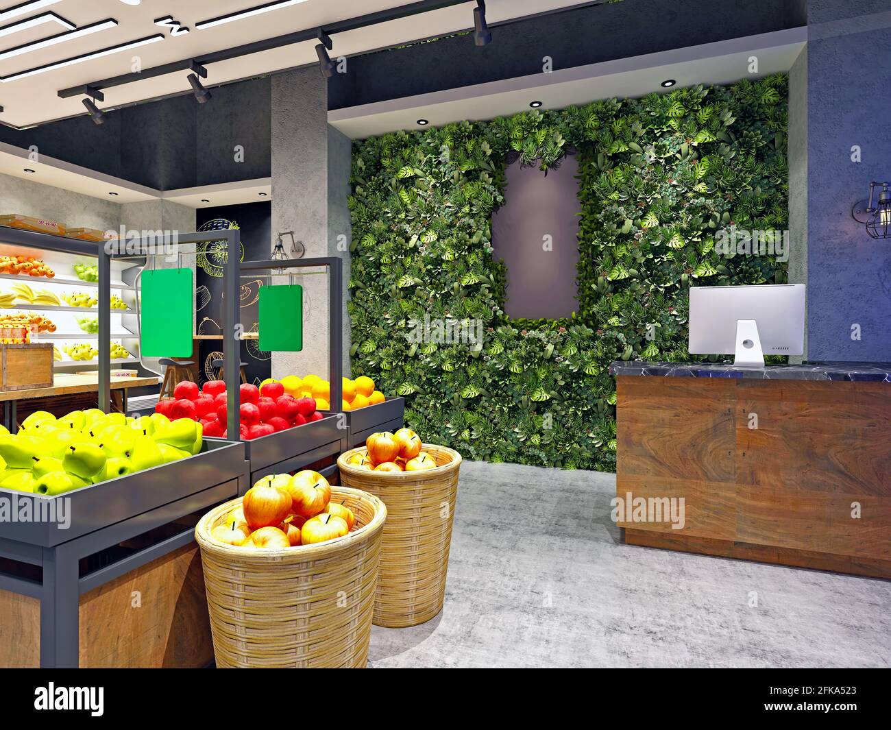 3d render of supermarket grocery store Stock Photo - Alamy