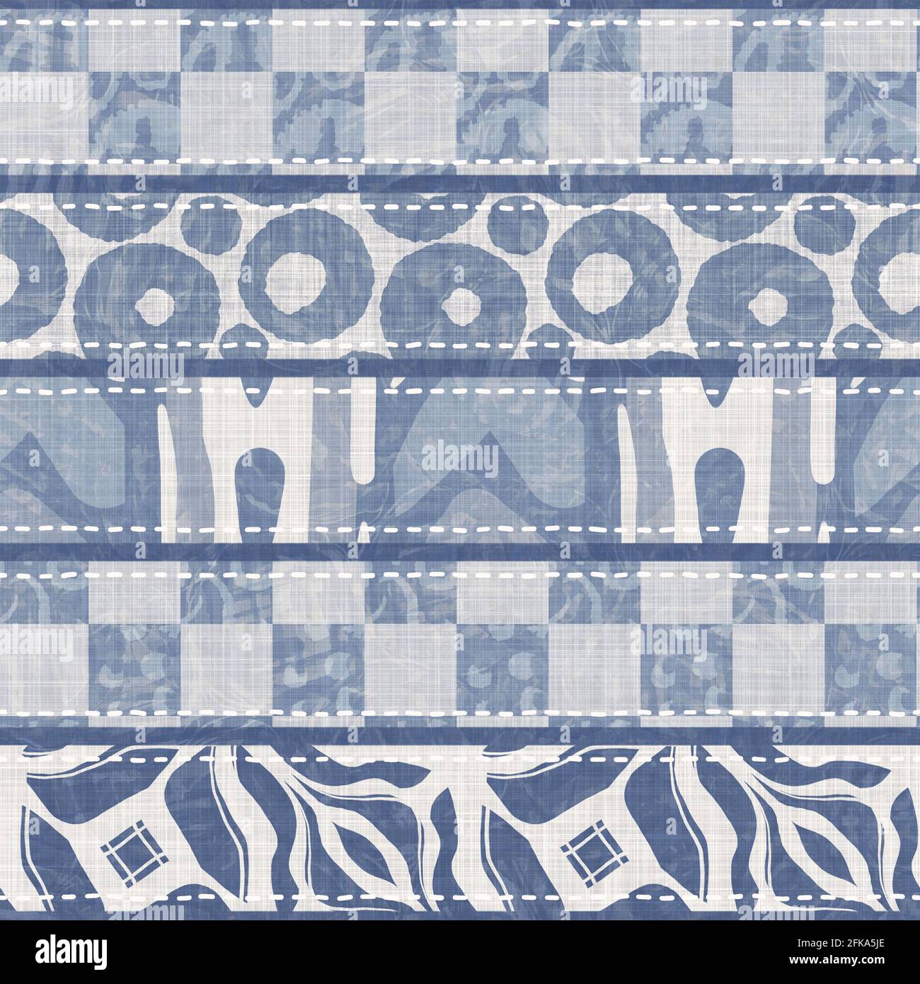 Shabby chic french grey blue linen patchwork stripe. Grunge washed out ...