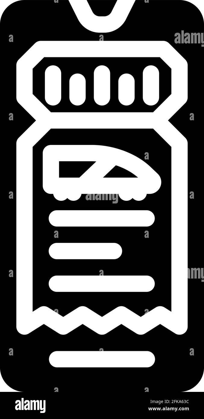 electronic ticket e-ticket glyph icon vector illustration Stock Vector ...