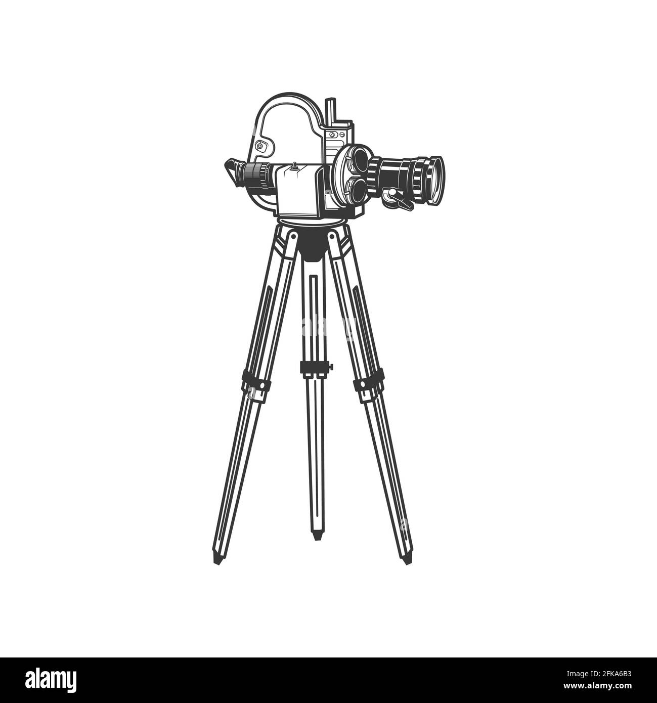 Vintage camera with tripod monochrome hi-res stock photography and ...