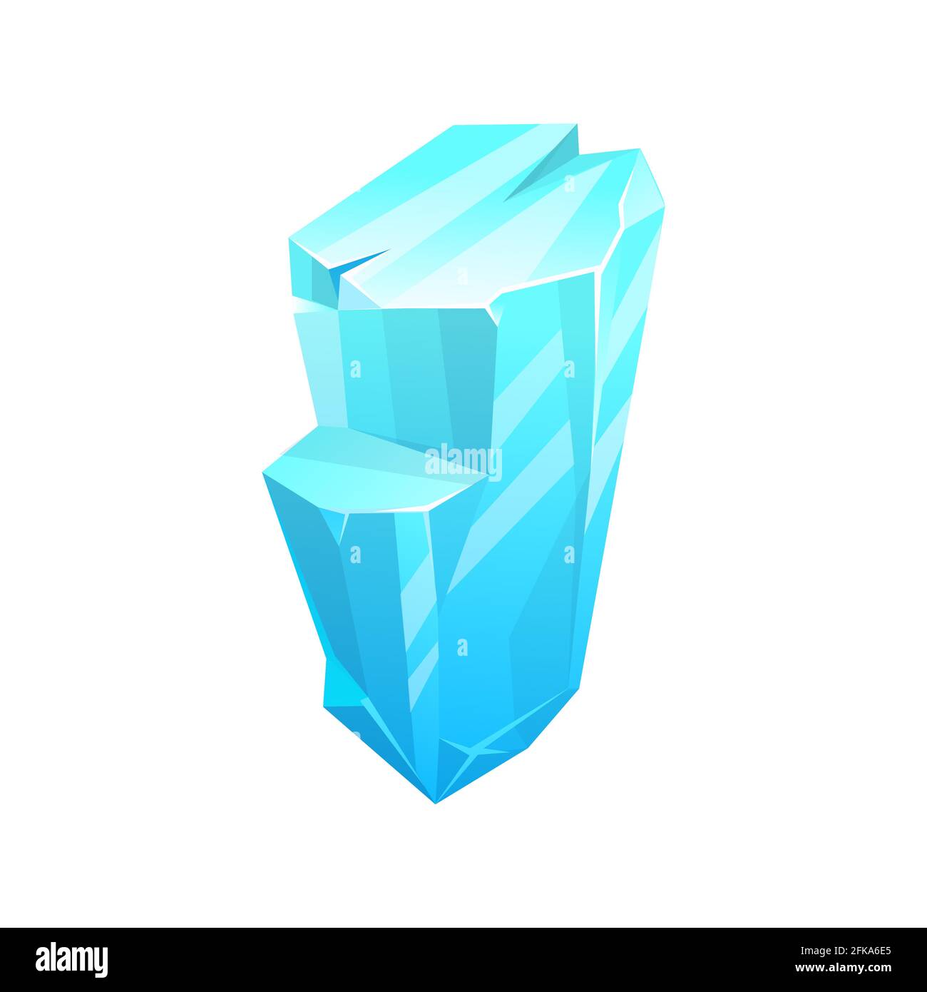 Ice crystal, iceberg icon, frozen cube of snow, vector blue cold frost ...
