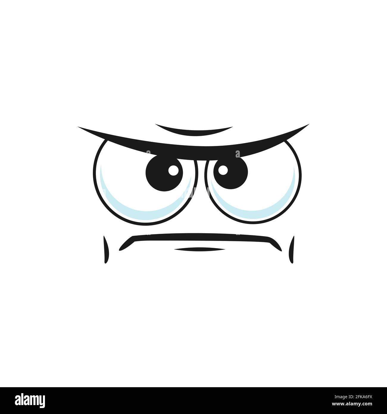 Irritated angry smiley in bad mood isolated emoji icon. Vector wrathy ...