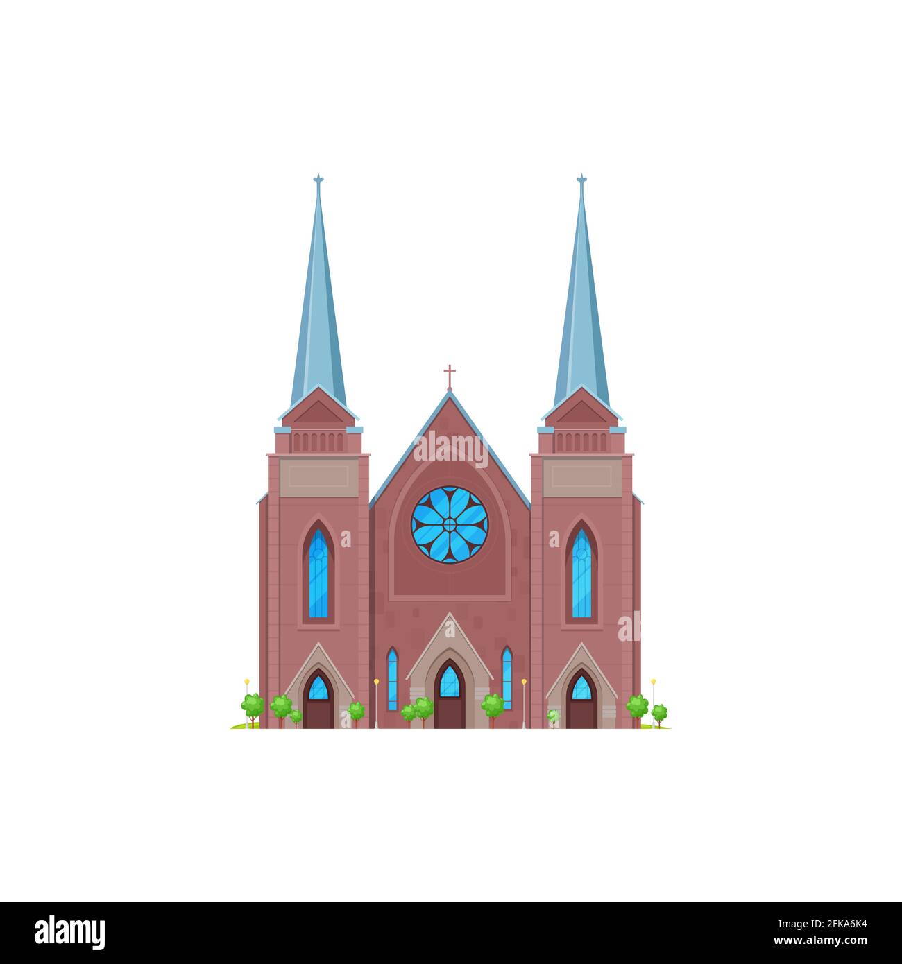 Facade ancient parish church Stock Vector Images - Alamy