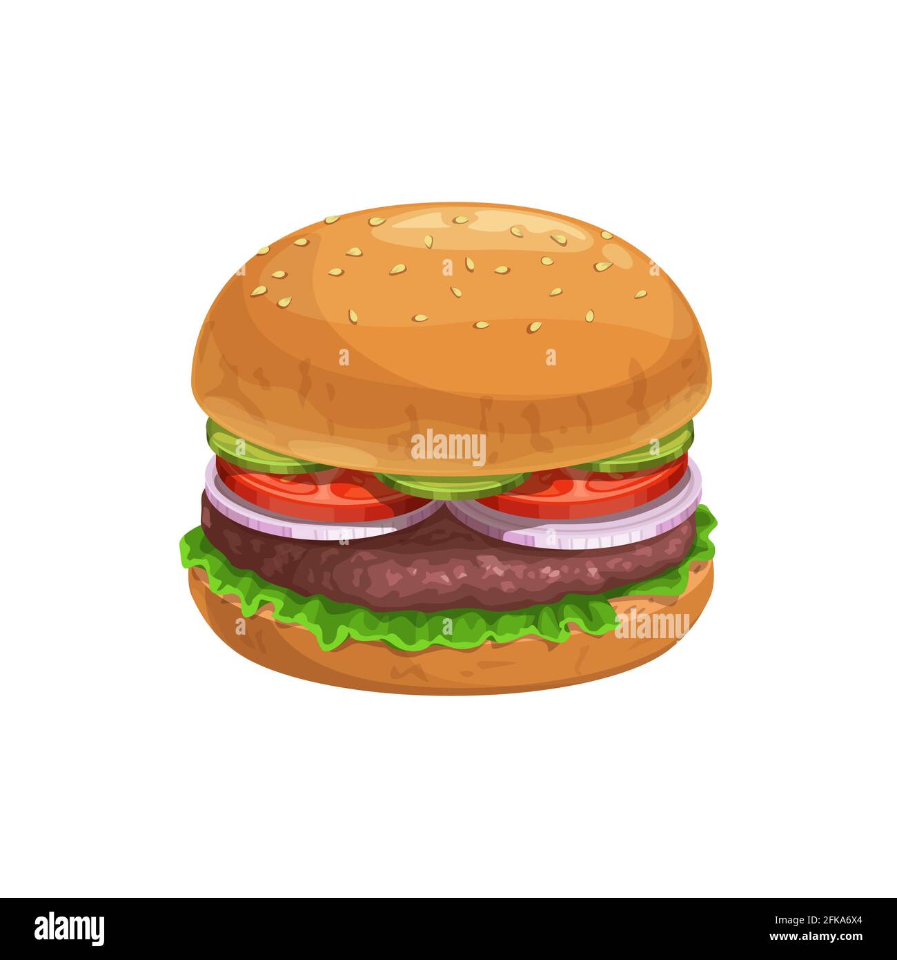 Burger, fast food sandwich menu icon, vector isolated street food ...