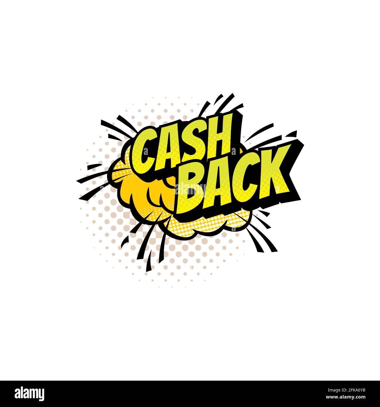 Cash back cloud burst isolated pop art vector. Cash-back return sign ...