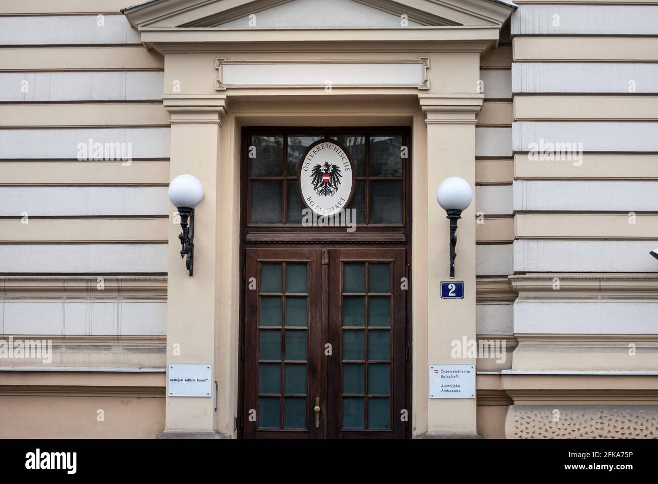 Picture of the coat of arms of Austria in front of their embassy in ...