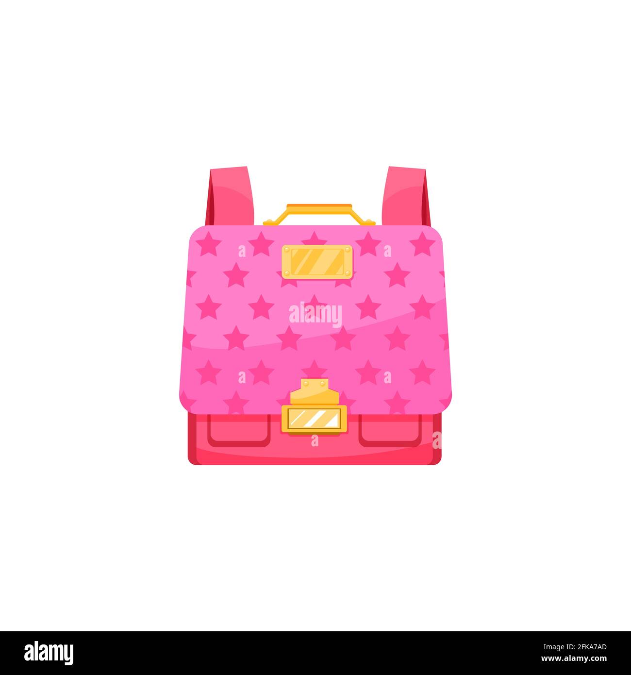 Kids schoolbag isolated vector icon, cute cartoon pink haversack for ...