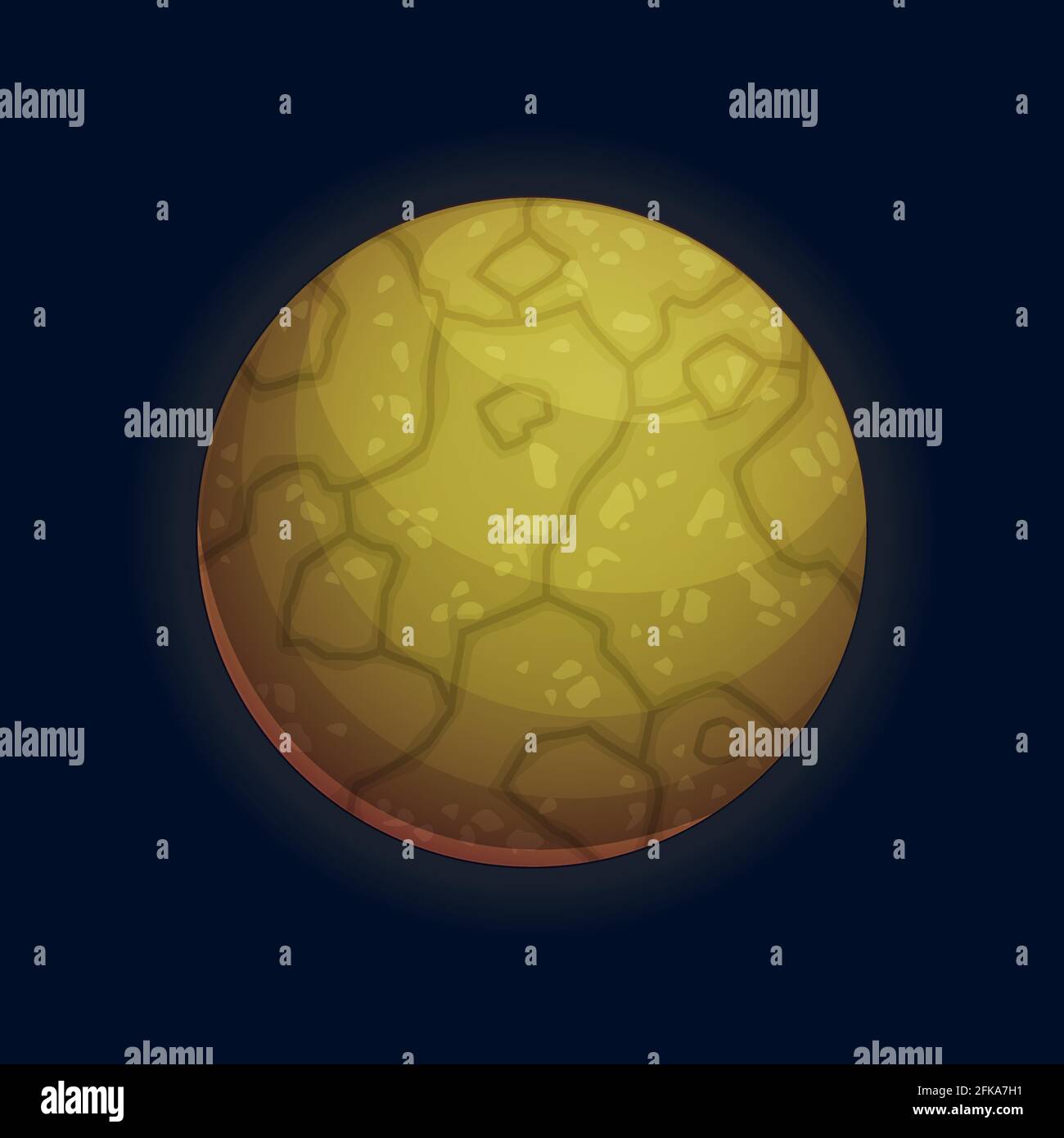 Cartoon planet in fantasy alien galaxy or mystery universe isolated ...