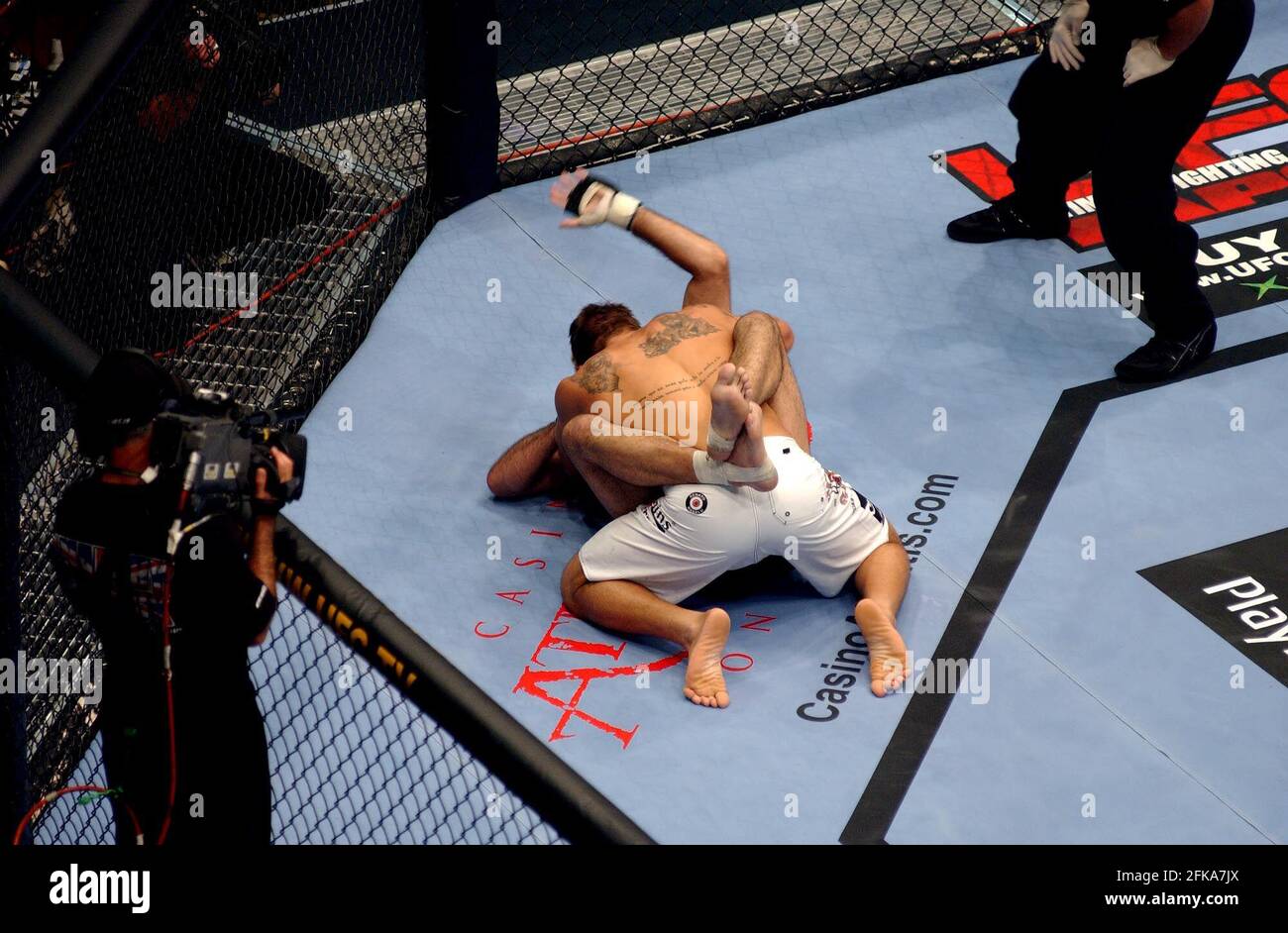 Ultimate Fighting Championship July 2002Elvis Sinosic on the floor in ...