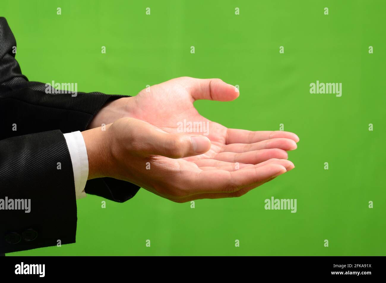 Man presenting green screen hi-res stock photography and images - Alamy